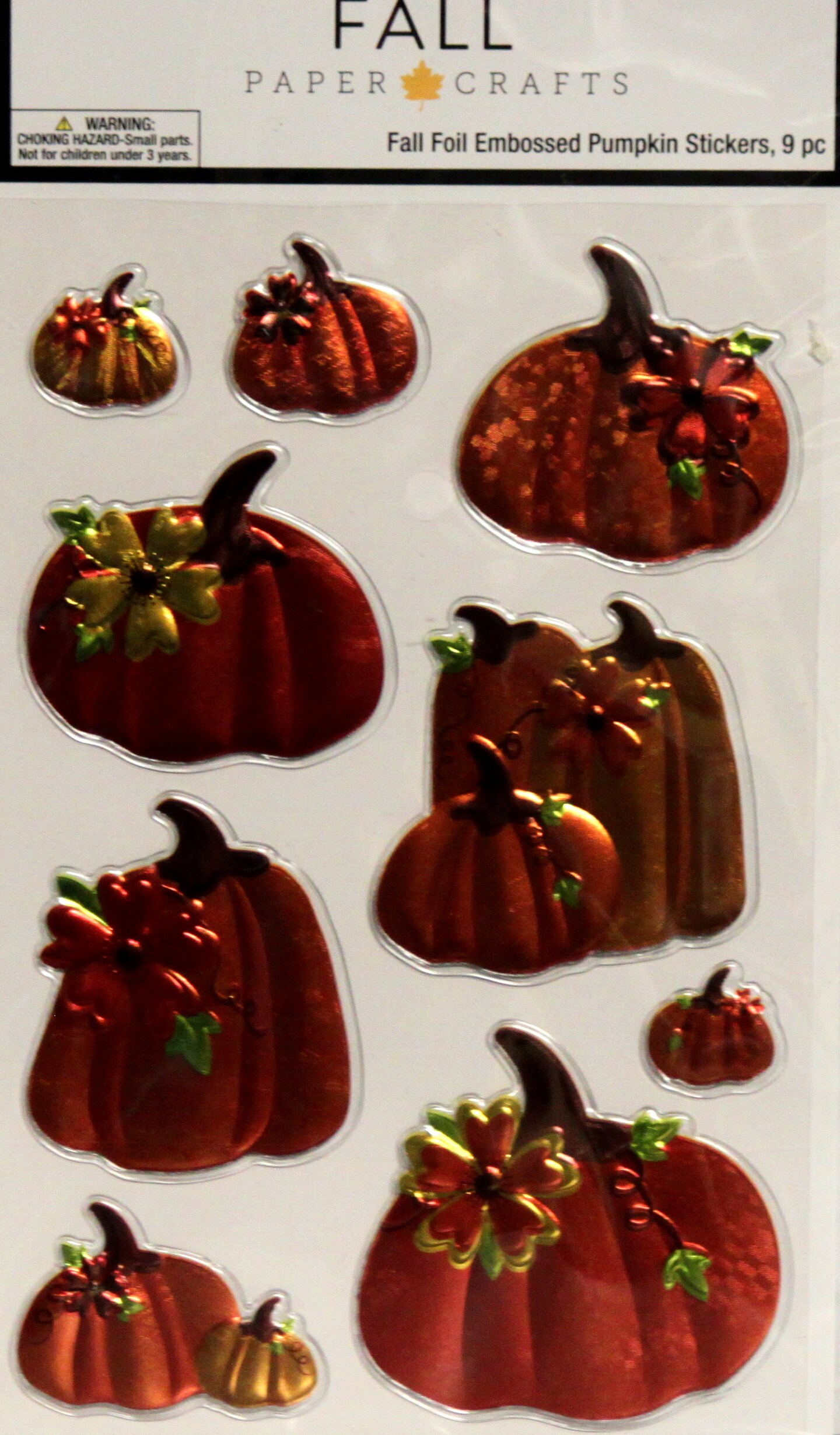 Fall Paper Crafts Fall Foil Embossed Pumpkin Stickers | Michaels