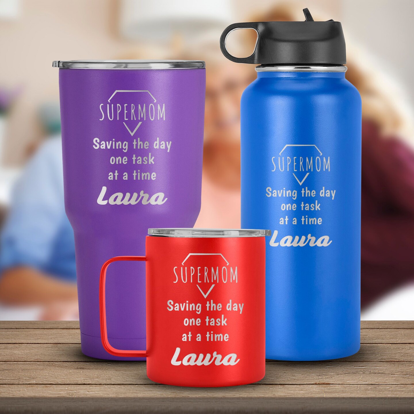 Laser Engraved Tumbler - Super Mom- Saving The Day One Task At A Time ...