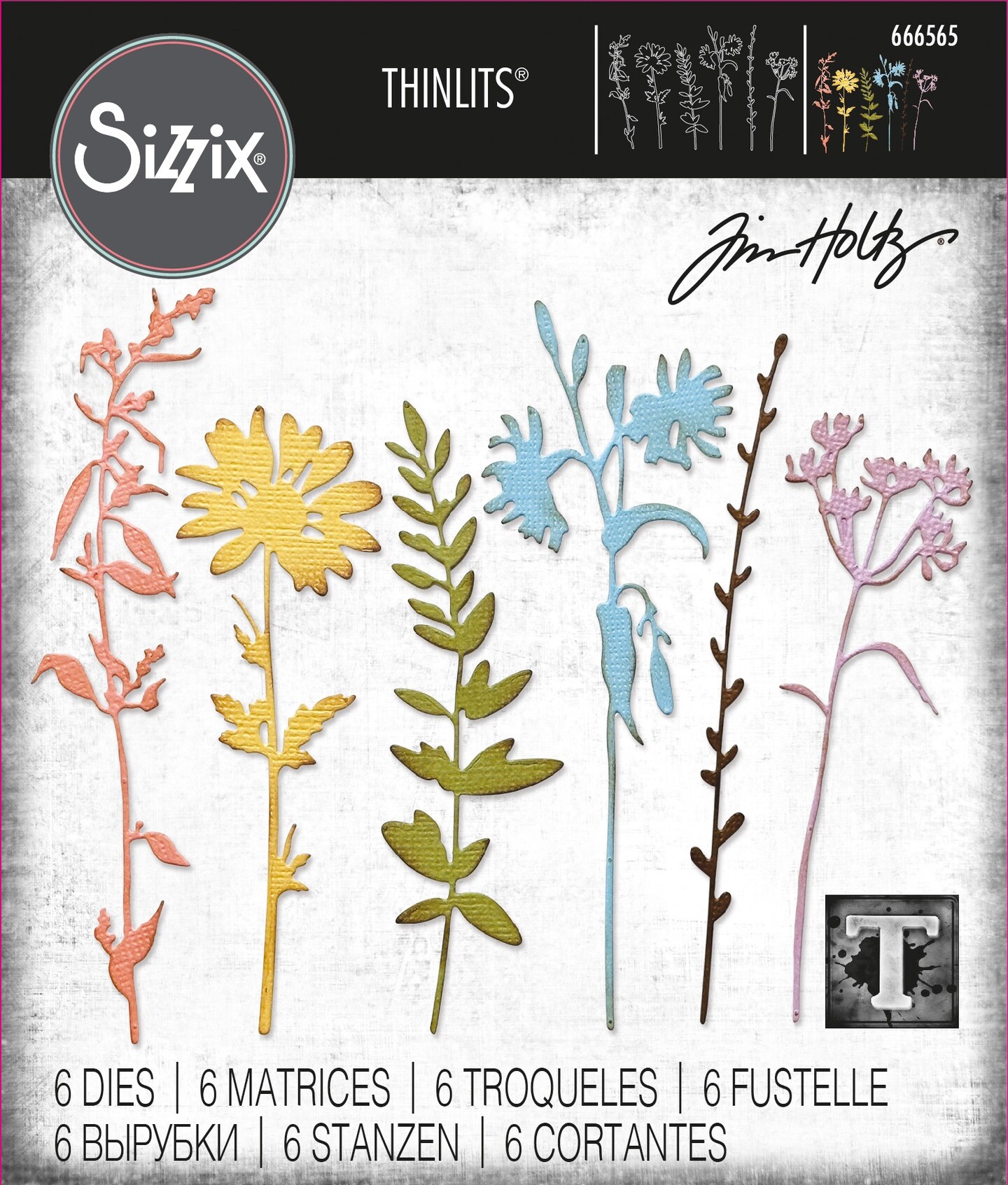 Sizzix Thinlits Dies By Tim Holtz 6/Pkg-Vault Wildflowers | Michaels