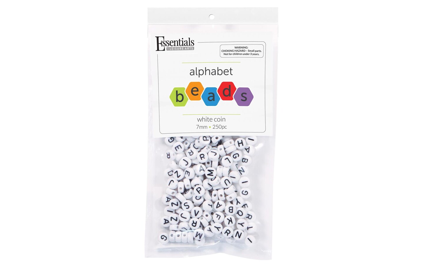 EBL Alphabet Beads Coin 7mm White 250pc | Michaels