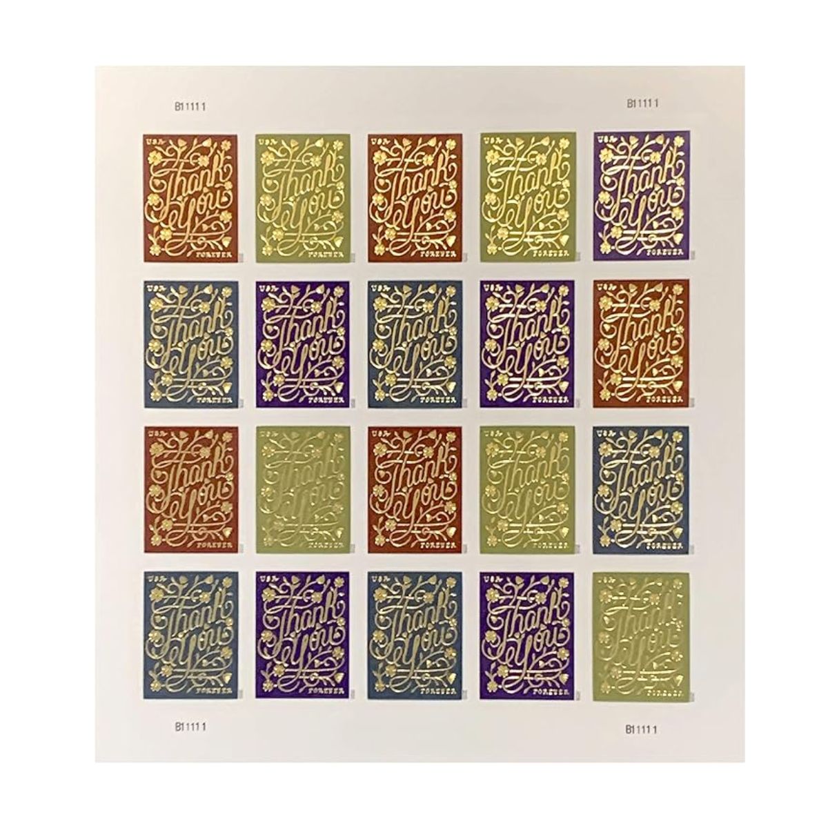 1 Sheet of 20 Thank You Postage Forever Stamps | Michaels