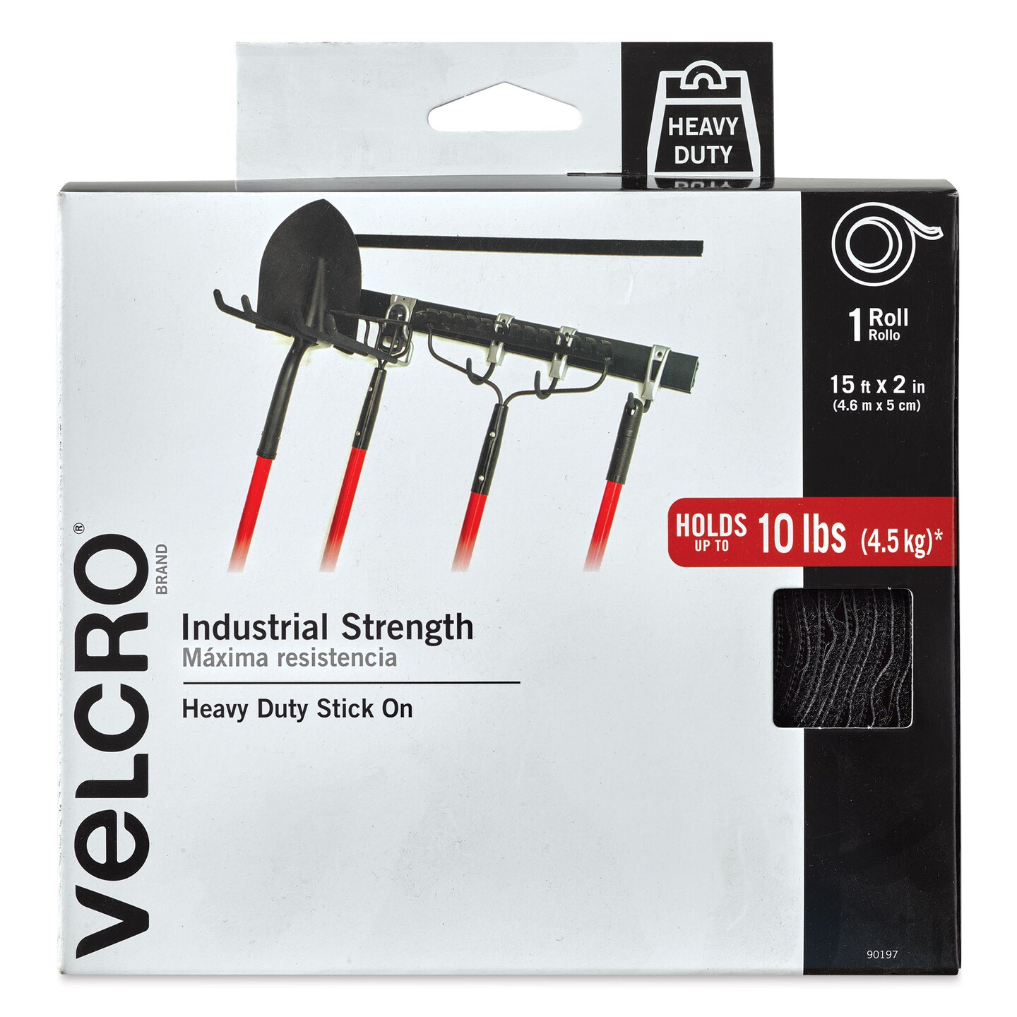 Velcro Brand Industrial Strength Fasteners - Tape Roll, Black, 2 Velcro Brand Industrial Strength Fasteners - Tape Roll, Black, 2