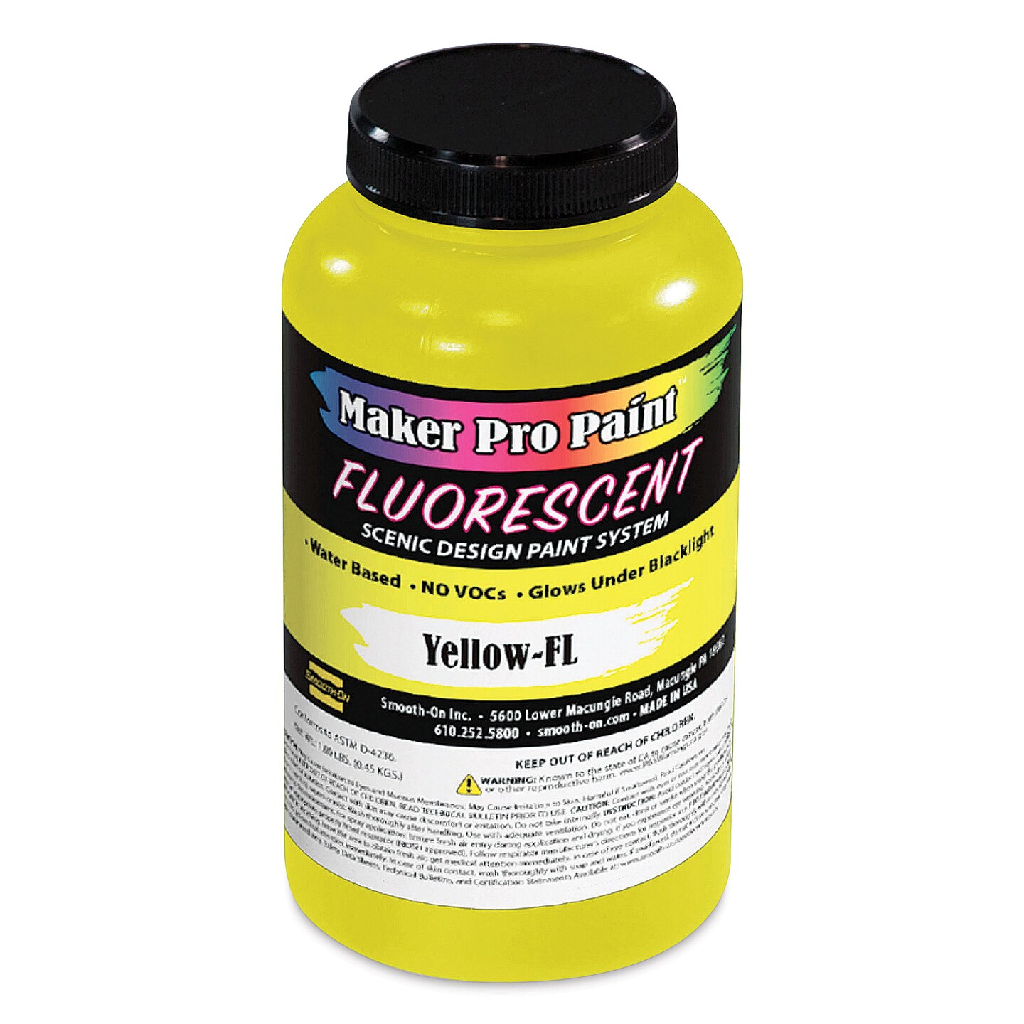 Smooth-On Maker Pro Acrylic-Urethane Paint - Fluorescent Yellow, 16 oz ...