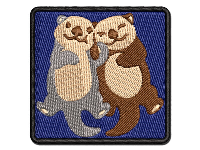 Otter Couple Holding Hands Love Anniversary Valentine's Day Multi-Color ...