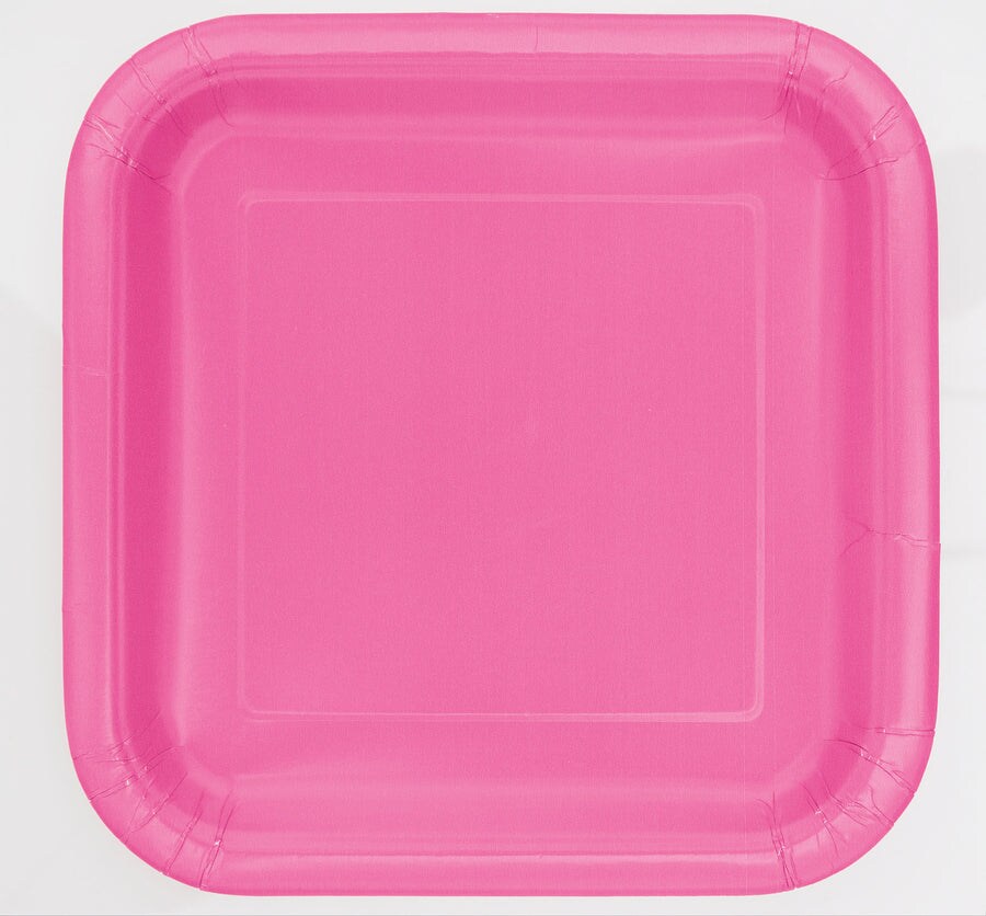Hot Pink Solid Square 7" Dessert Plates, 16ct | Michaels