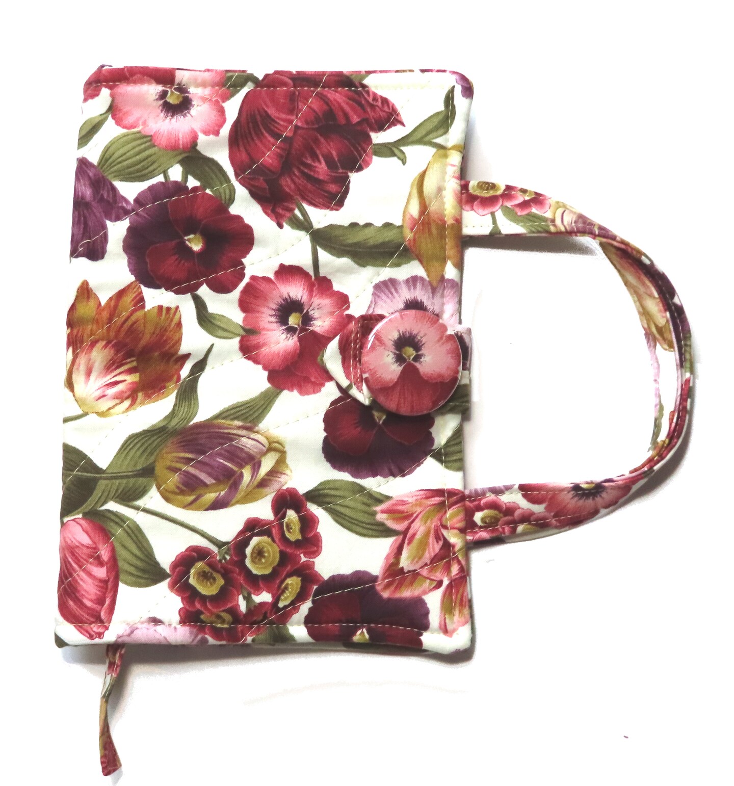 ROOMY Small Book Cover with Bookmark, Button Closure and Optional Carry ...