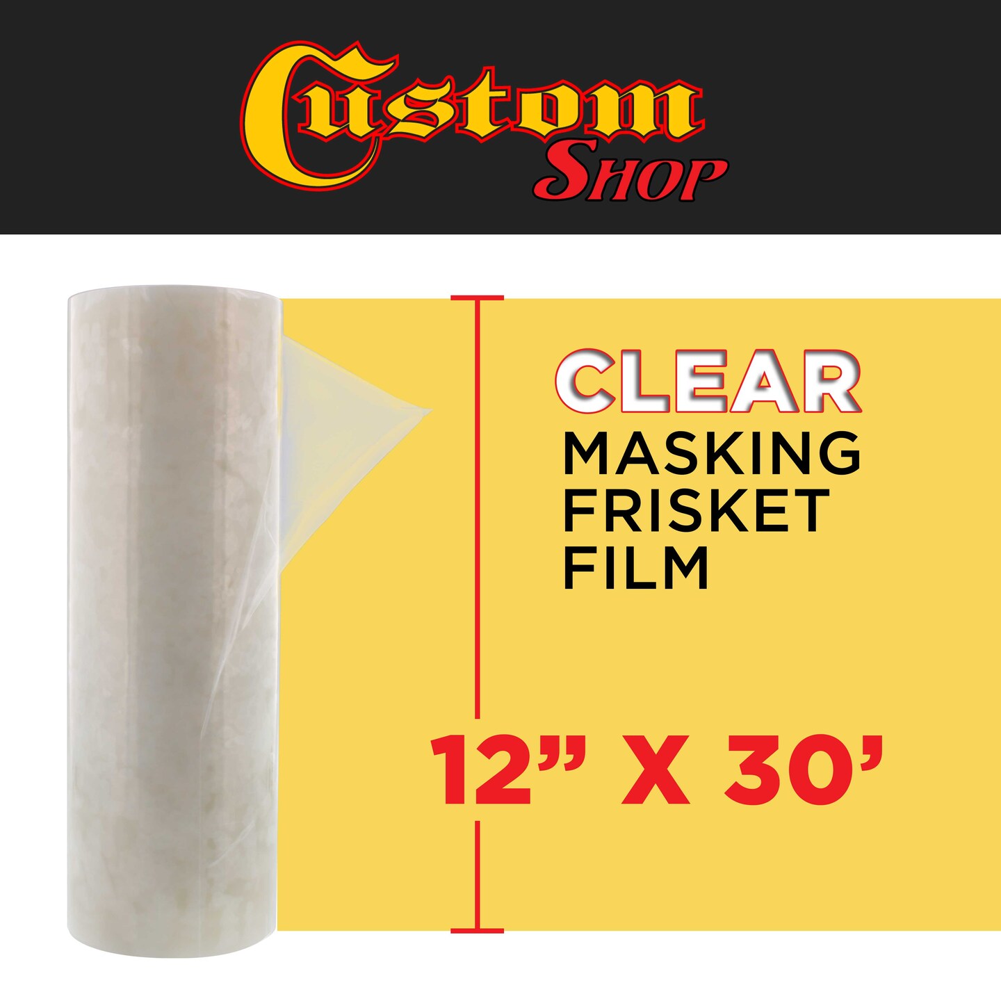 Custom Shop 12" x 30' Roll of Clear Masking Film/Frisket for Artists ...