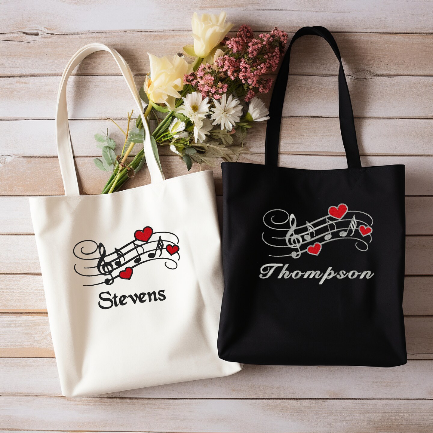 Personalized Embroidered Canvas Book Bag Reusable Grocery Sack Custom ...