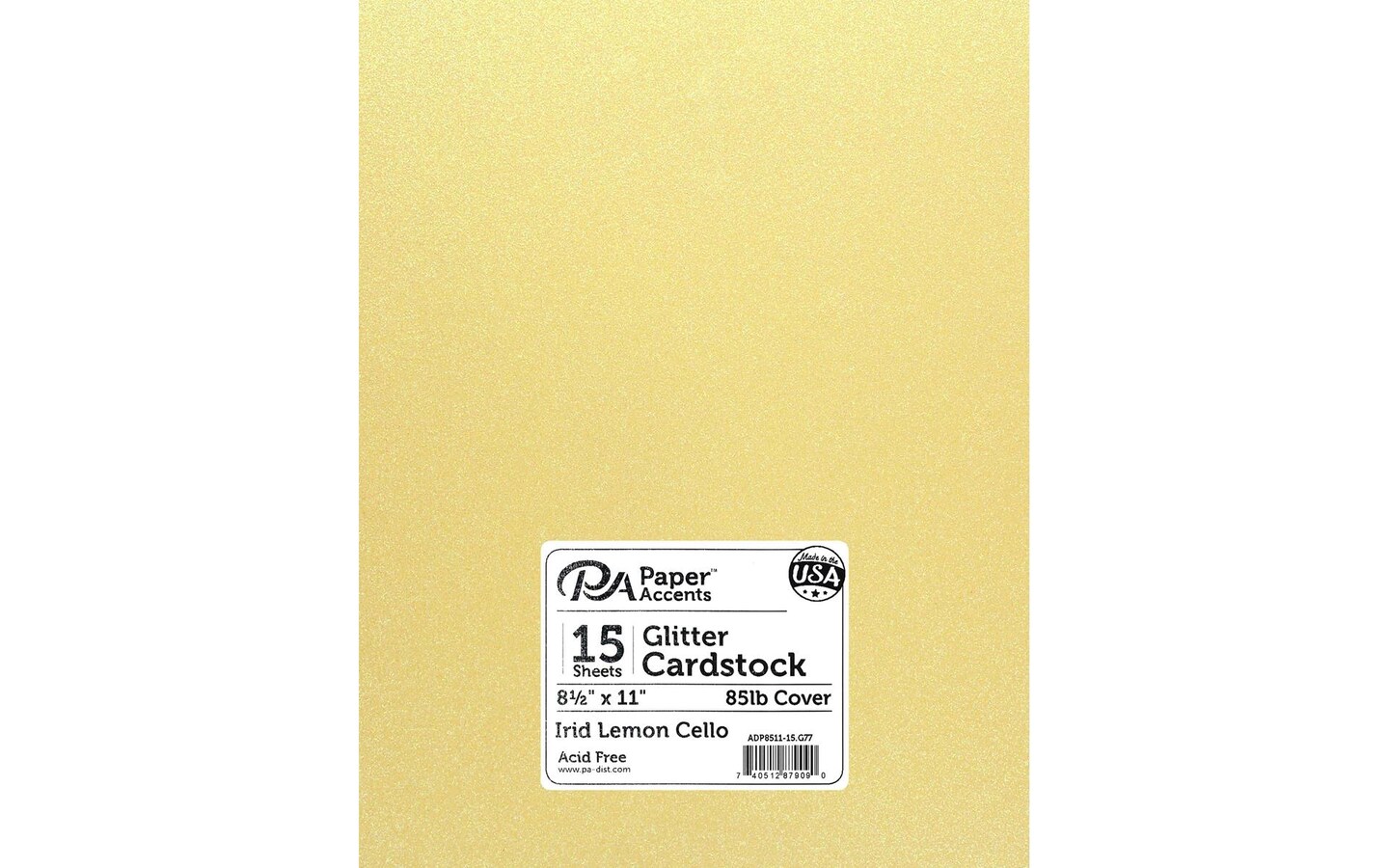 PA Paper Accents Glitter Cardstock 8.5" x 11" Iridescent Lemon Cello ...