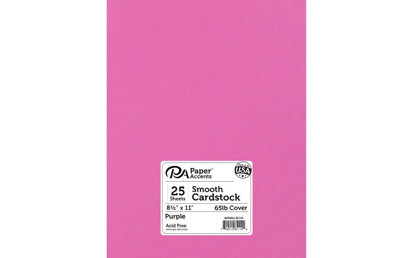 PA Paper Accents Smooth Cardstock 8.5" x 11" Purple, 65lb colored ...