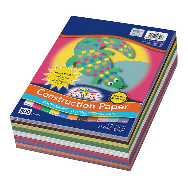 Construction Paper, 11 Assorted Colors, 9" x 12", 300 Sheets | Michaels