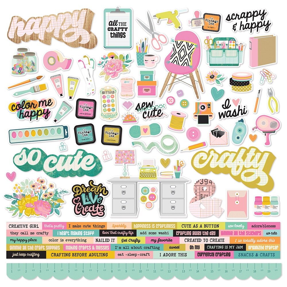 Let's Get Crafty Cardstock Stickers 12"X12"-Combo | Michaels