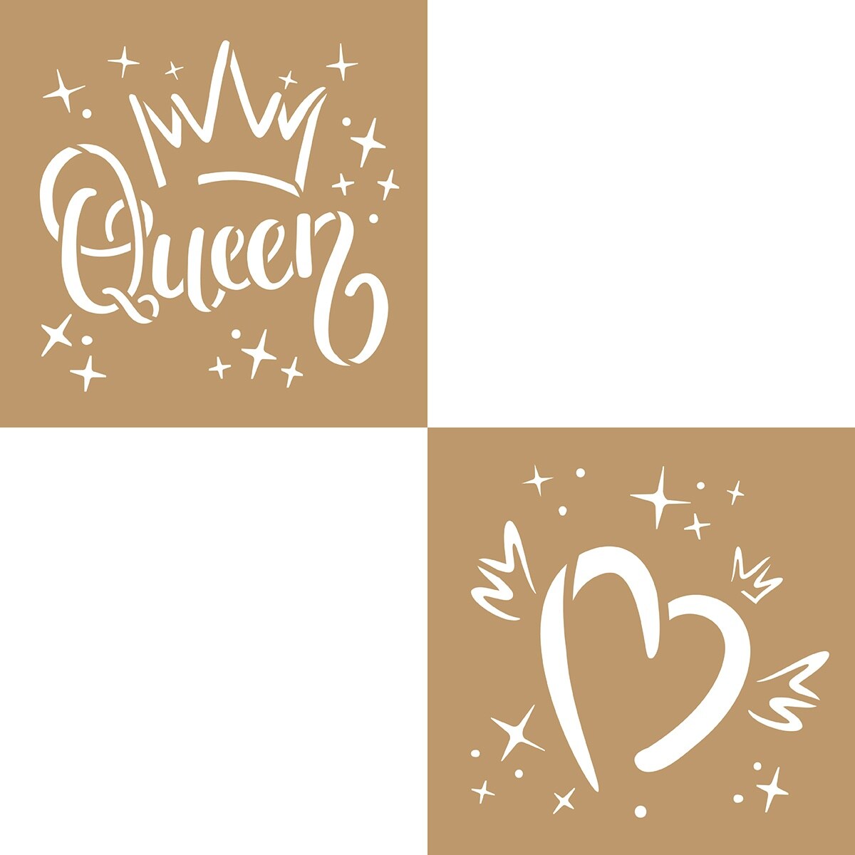 Value Kraft 8"X8" Glow In The Dark/Black Light Stencils 2/Pk-Queen ...