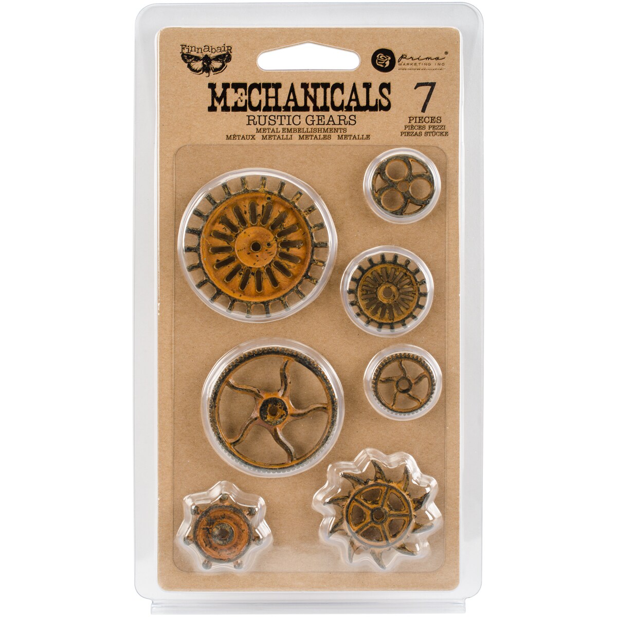 Finnabair Mechanicals Metal Embellishments-Rustic Gears 7/Pkg | Michaels