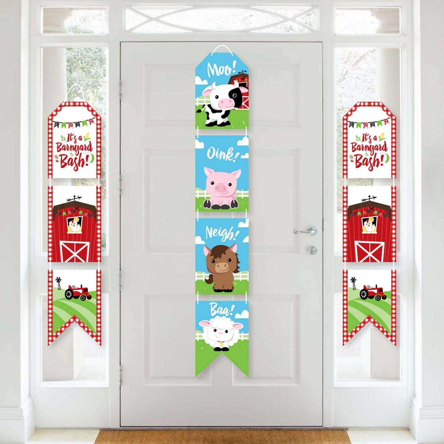 Big Dot of Happiness Farm Animals - Hanging Vertical Paper Door Banners ...
