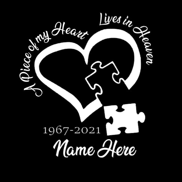 A Piece of Heart, Lives in heaven, In Loving Memory, RIP, Vinyl Window ...