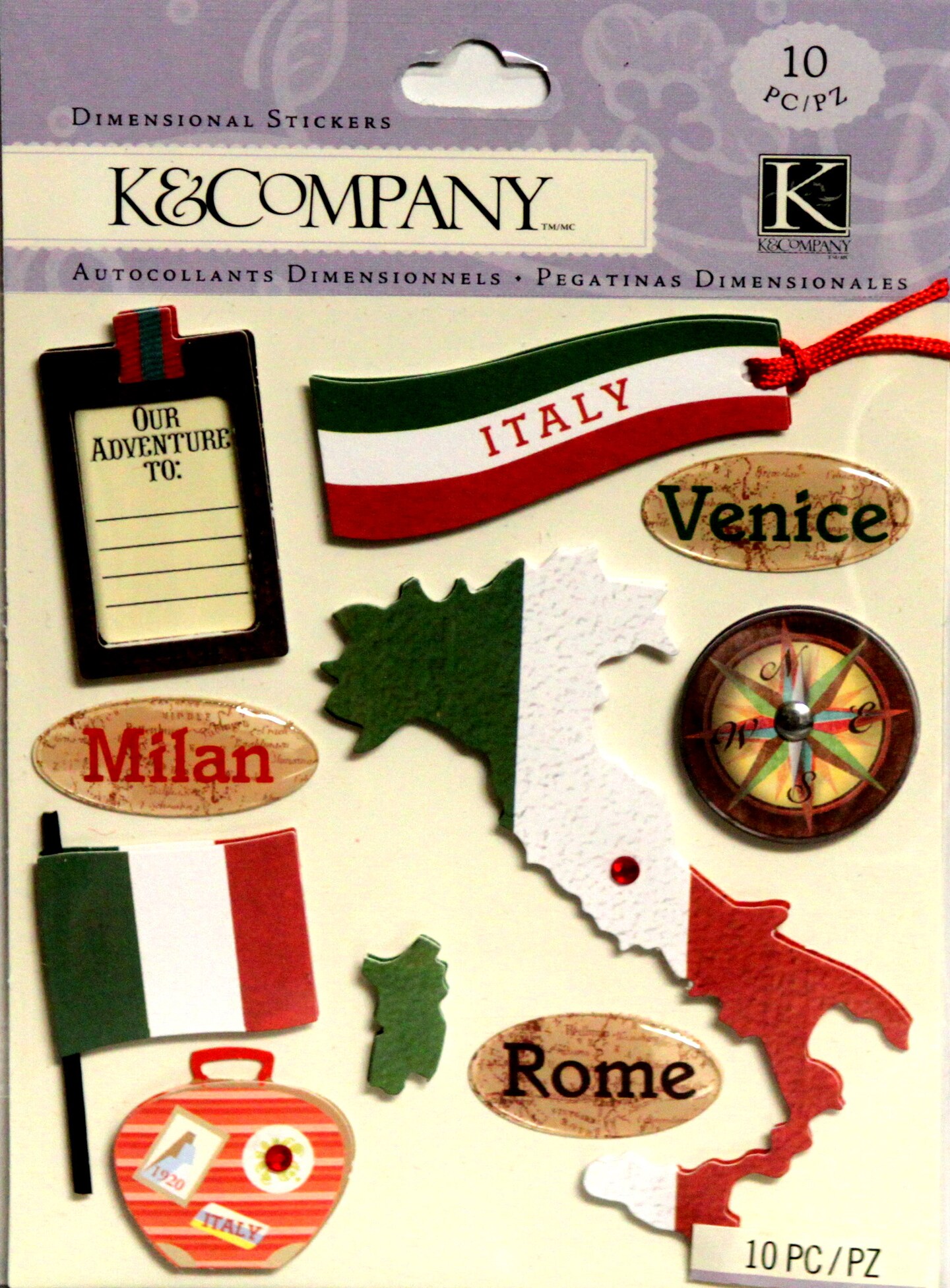 K & Company Italian Destination Dimensional Stickers | Michaels