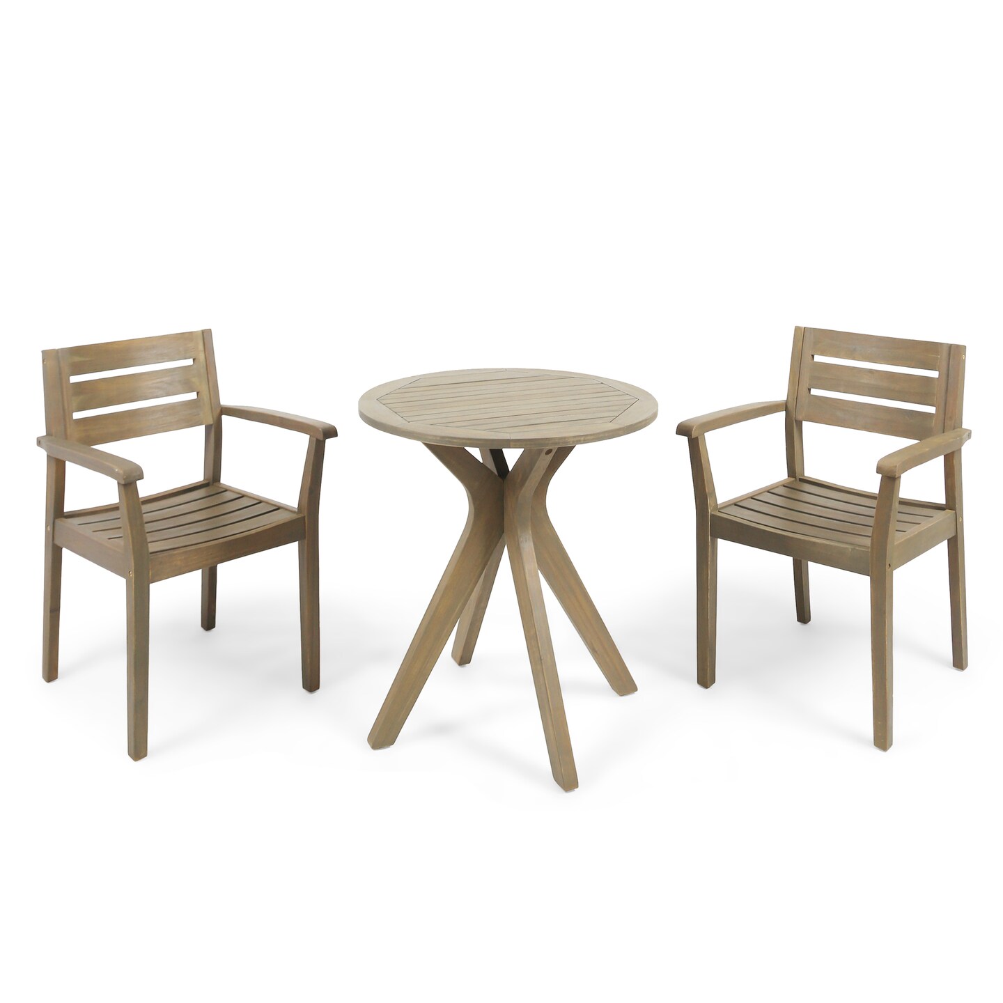 Contemporary Home Living 3pc Brown Contemporary Outdoor Patio Bistro ...