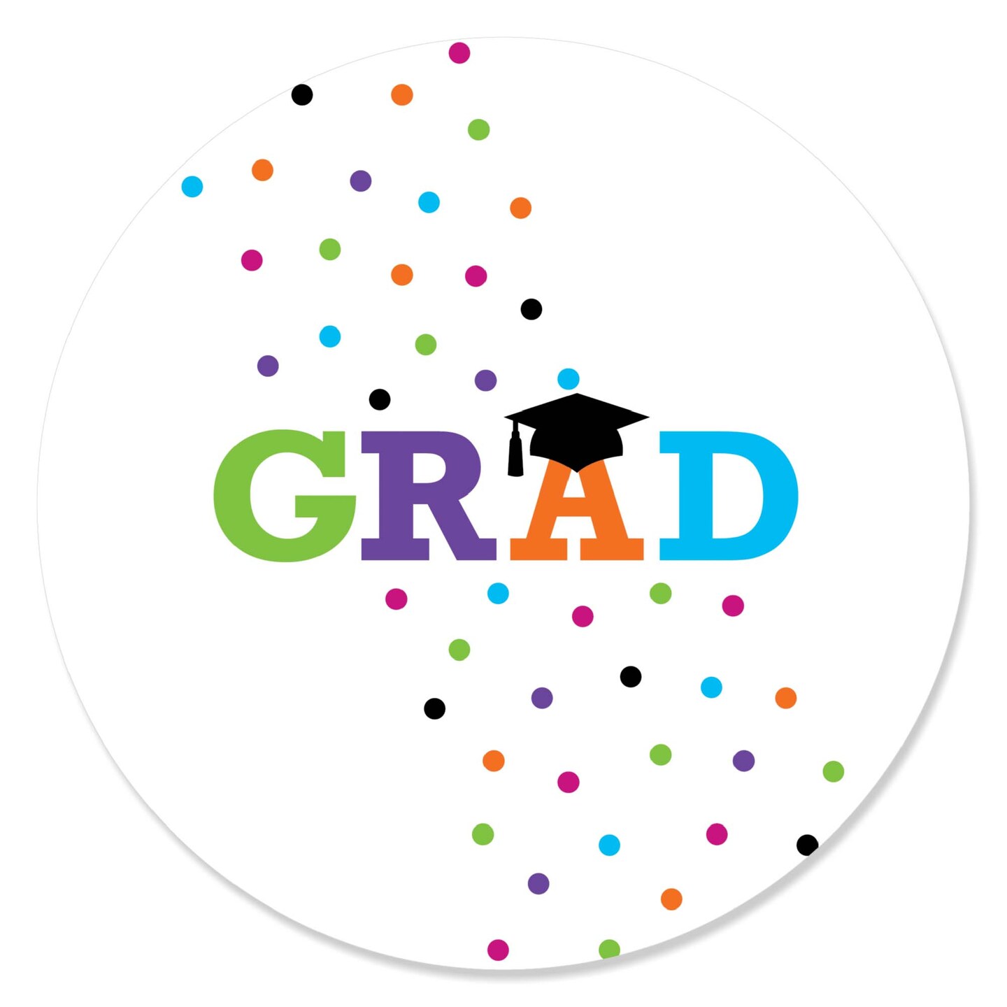 Big Dot of Happiness Hats Off Grad - Graduation Party Circle Sticker ...
