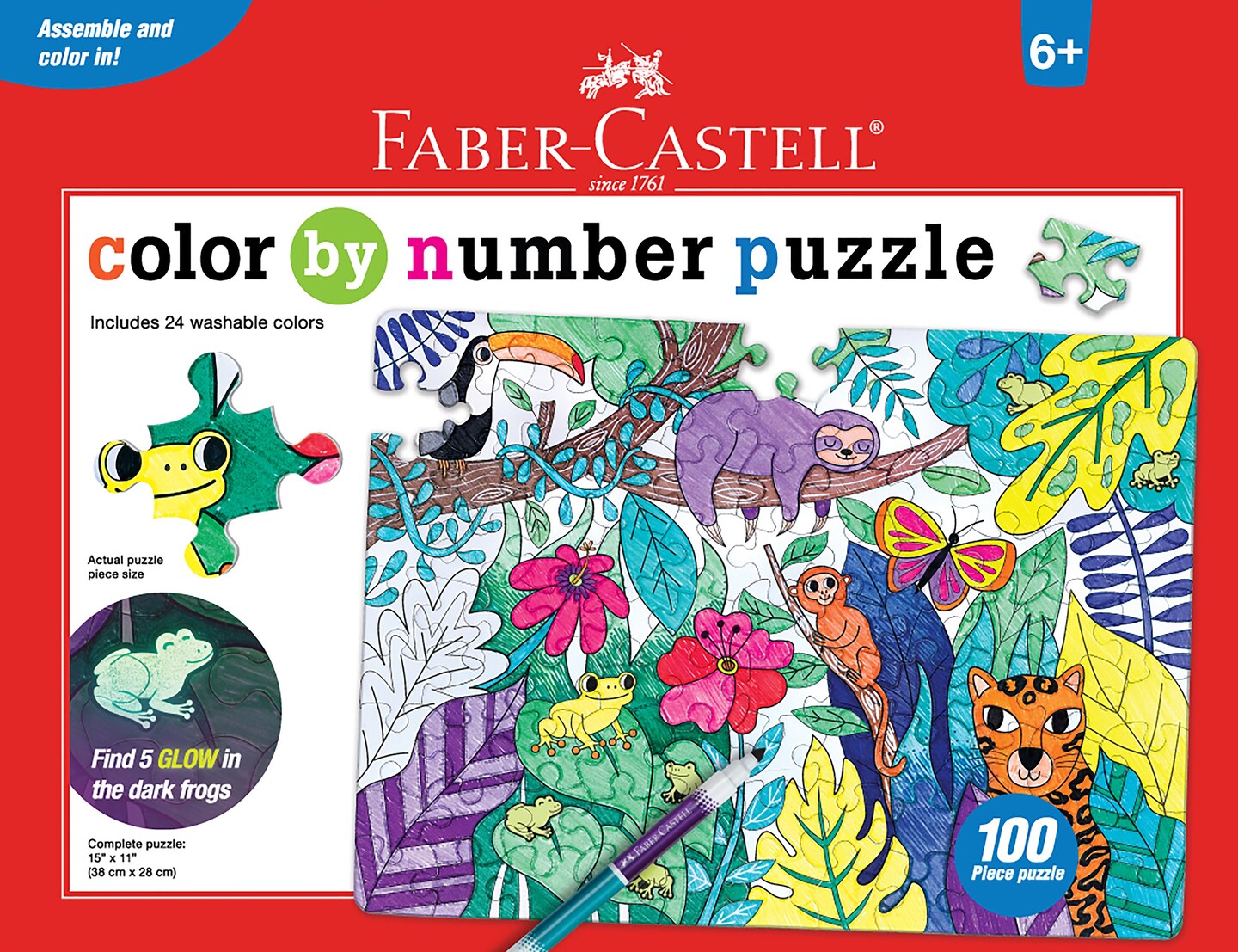 Faber Castell Color-by-Number Puzzles-Jungle | Michaels