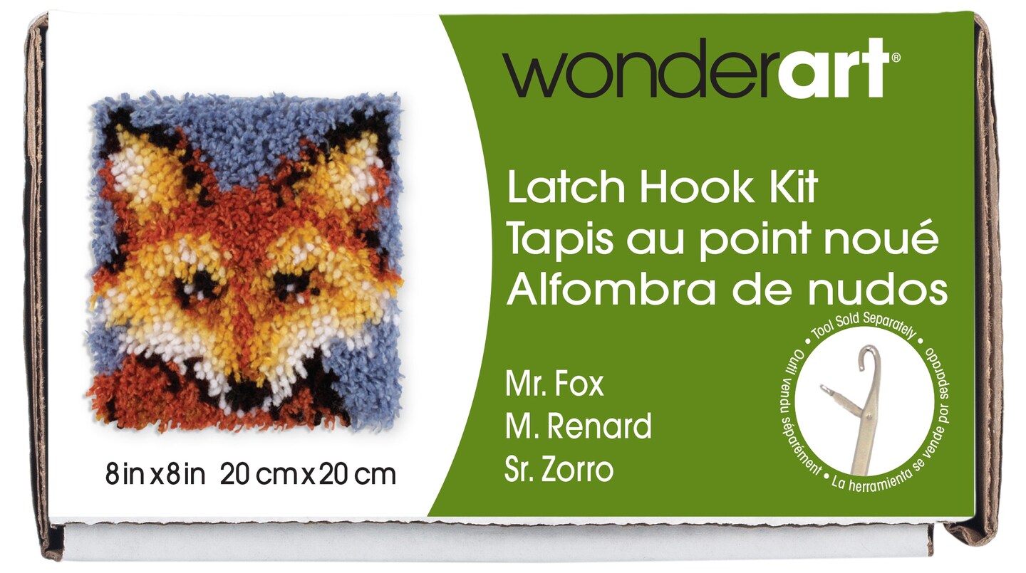 Wonderart Latch Hook Kit 8"X8"-Mr. Fox | Michaels