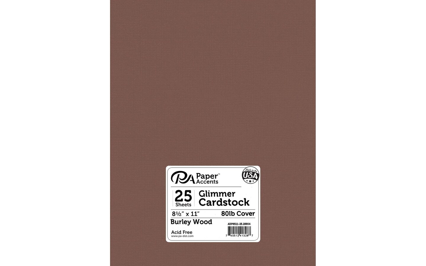 PA Paper Accents Glimmer Cardstock 8.5" x 11" Burley Wood, 80lb colored ...
