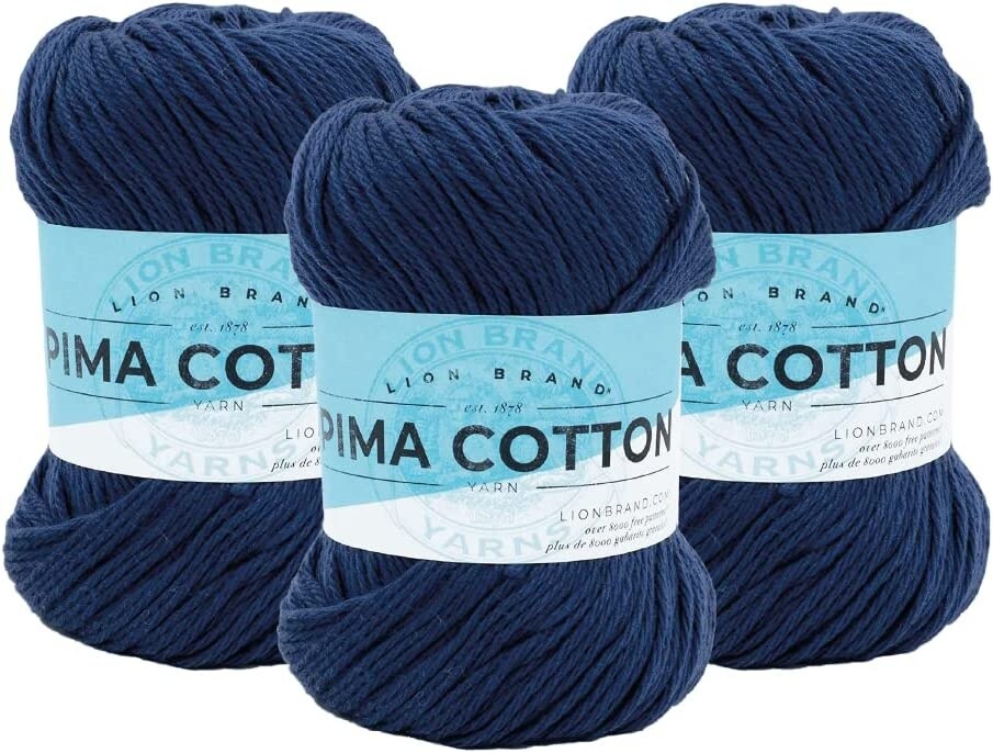 (Pack of 3) Lion Brand Pima Cotton Yarn-Blueprint | Michaels