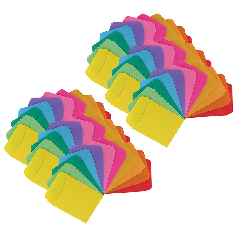 Non-Adhesive Library Pockets, 3.5" x 4.875", 5 Colors, 30 Per Pack, 6 ...