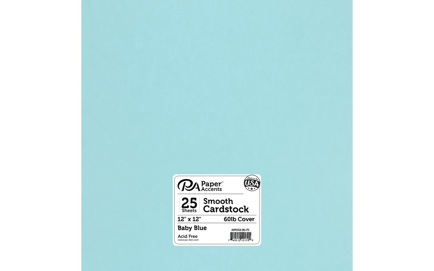 PA Paper Accents Smooth Cardstock 12" x 12" Baby Blue, 60lb colored ...