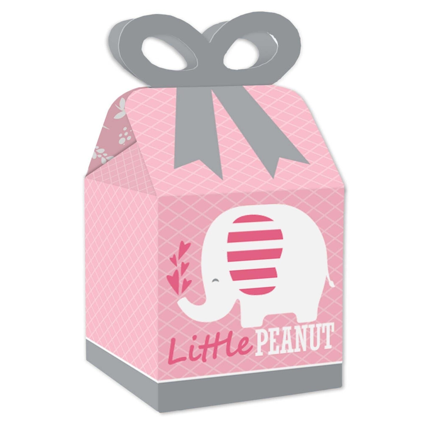 Big Dot of Happiness Pink Elephant - Square Favor Gift Boxes - Girl ...