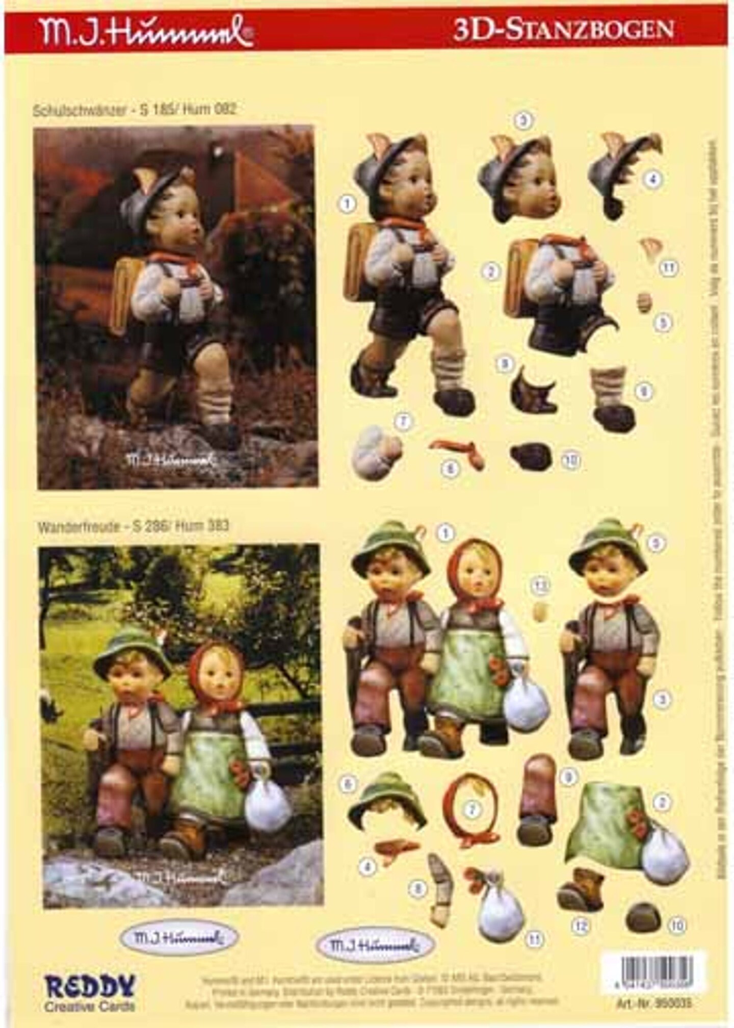 Reddy Creative Cards 3D Precut Hummel - Children Walking | Michaels