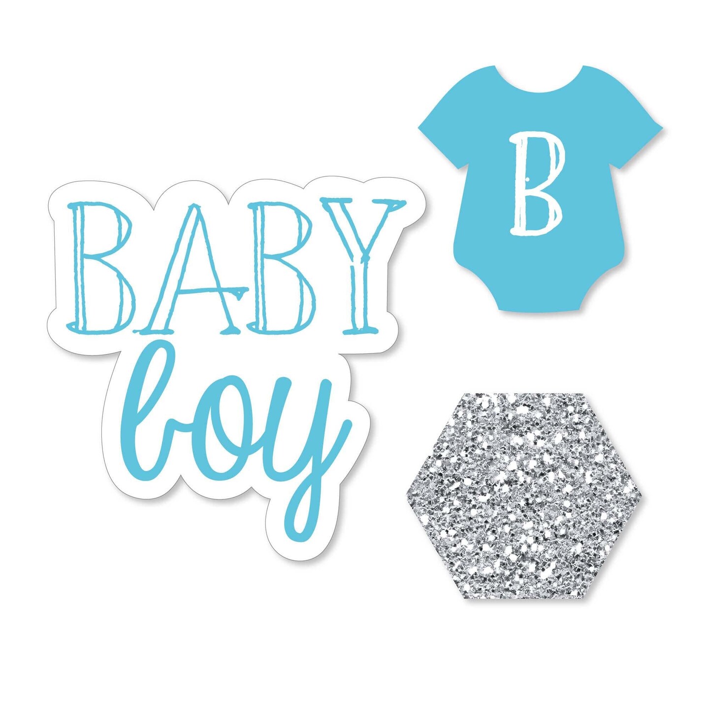 Big Dot of Happiness Baby Boy - DIY Shaped Baby Shower Party Cut-Outs ...