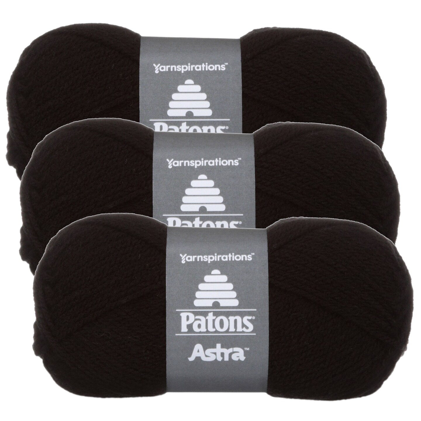 (Pack of 3) Patons Astra Yarn - Solids-Black | Michaels