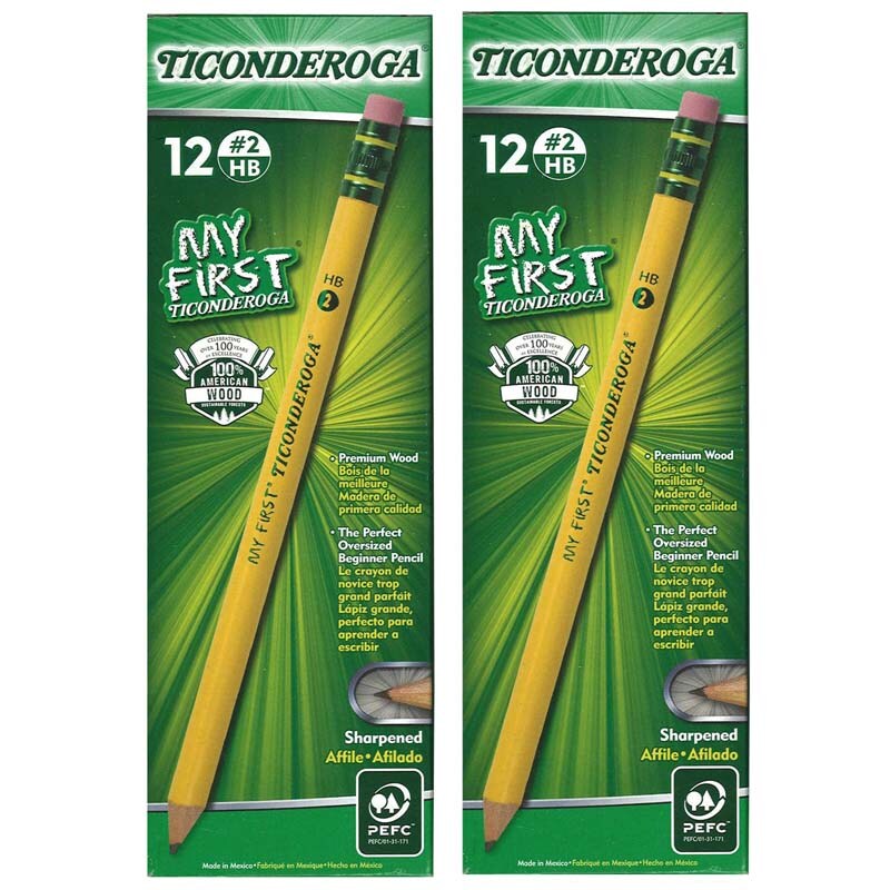 My First® Primary Size No. 2 Pencils with Eraser, 12 Per Box, 2 Boxes ...