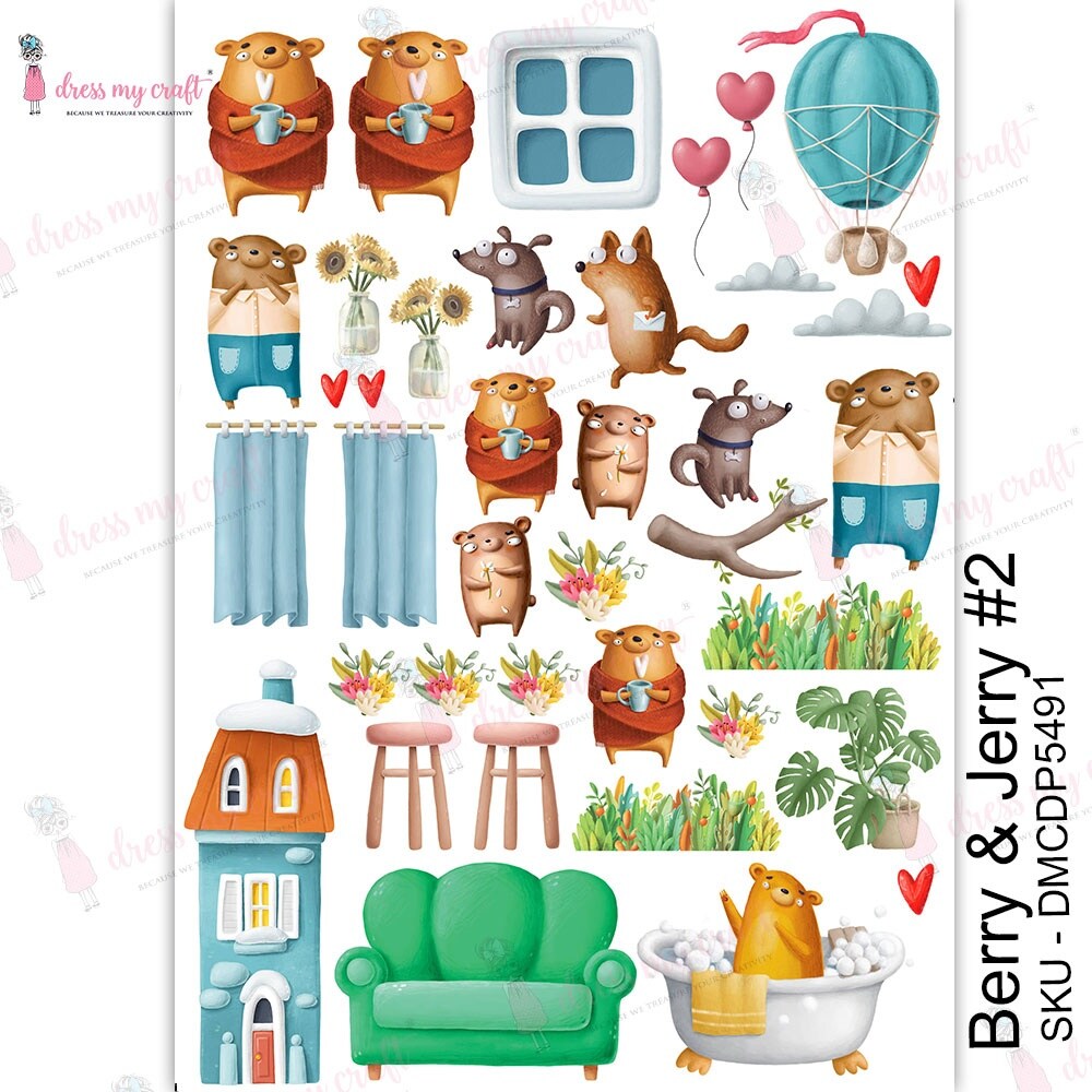 Dress My Craft Transfer Me Sheet A4-Berry & Jerry #2 | Michaels