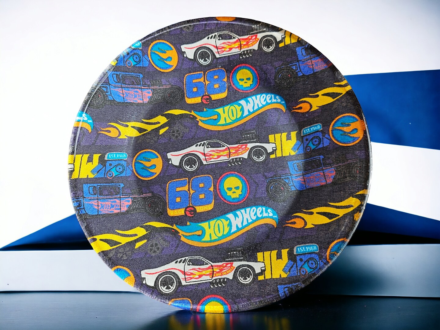 Birthday Gift Hot Wheels Plate, Hot Wheels Small Glass Plate, Hot ...