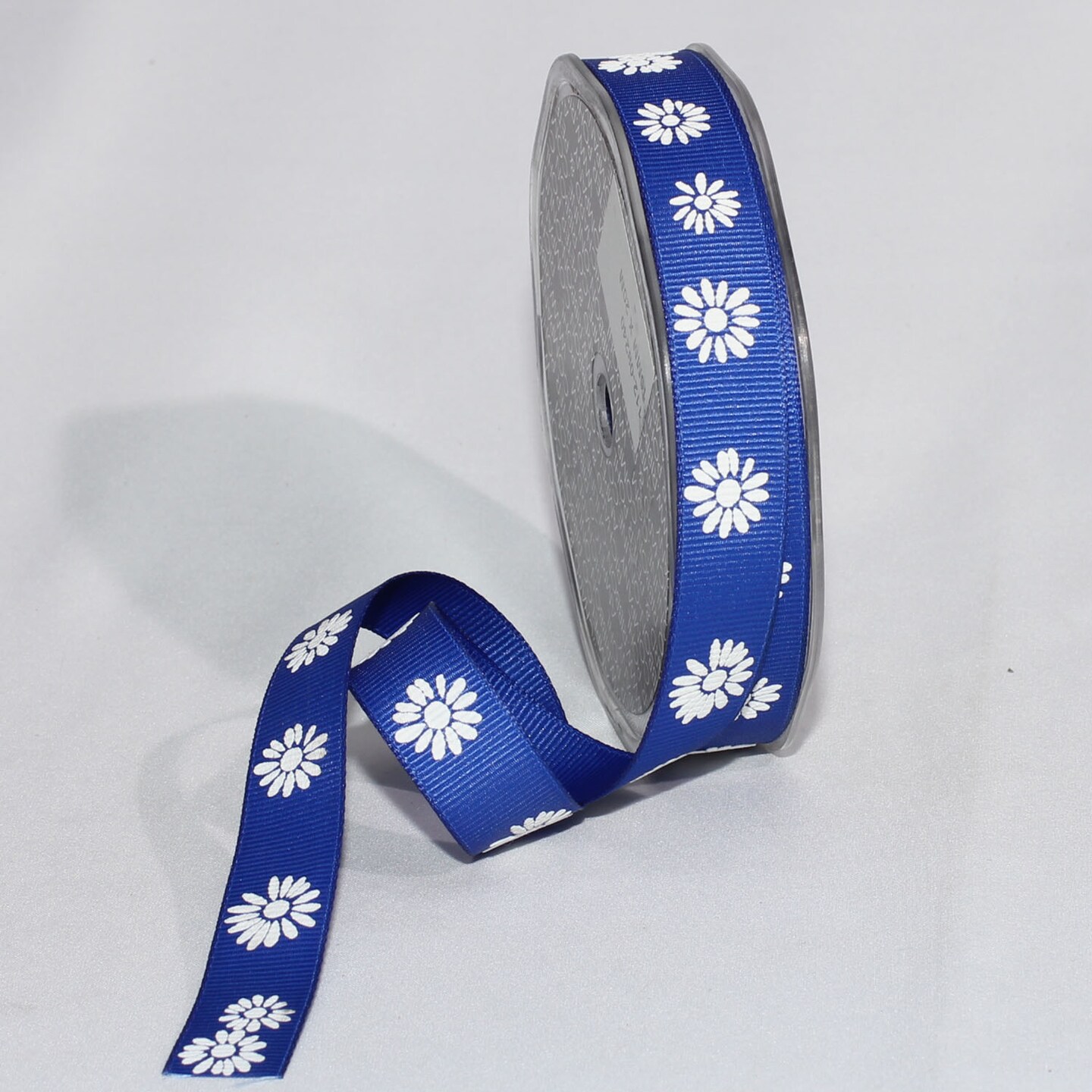 The Ribbon People Set of 4 Blue Woven Edge Craft Ribbon with White ...