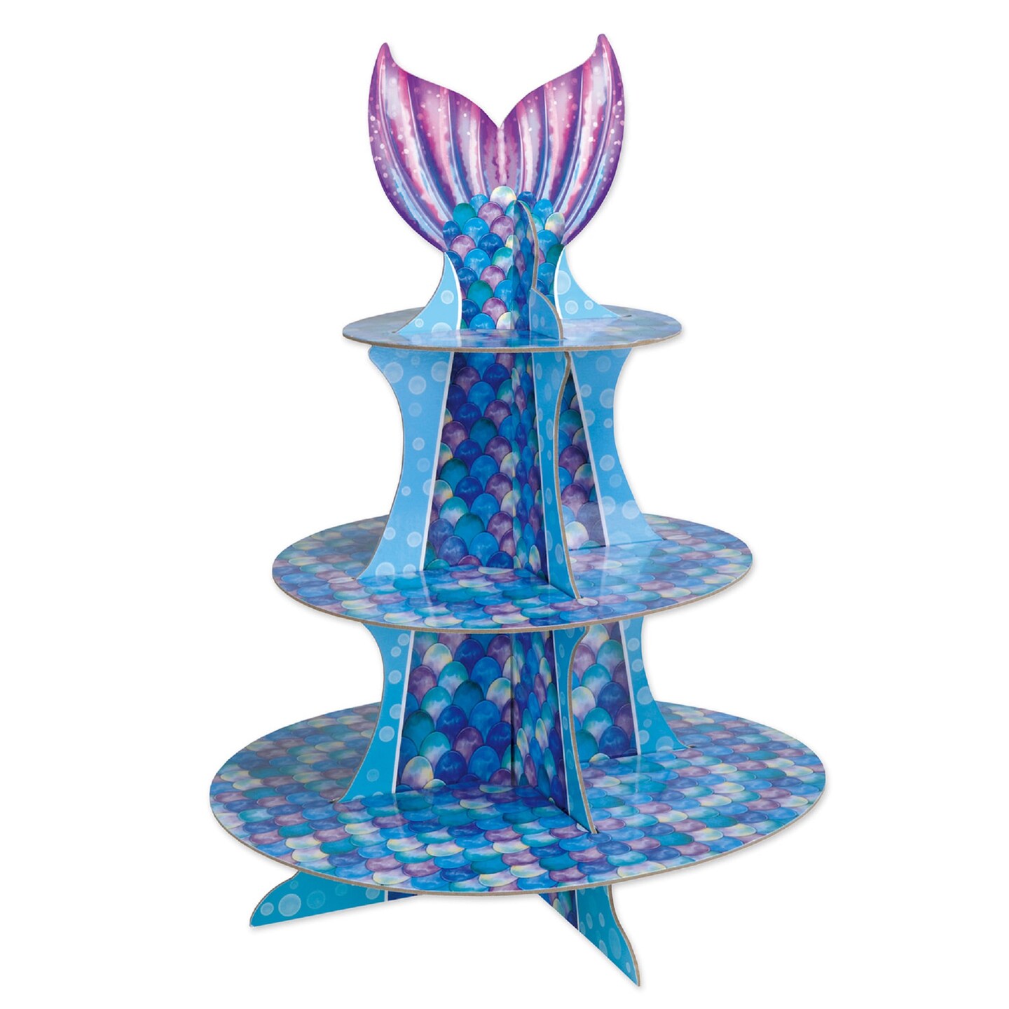 Beistle Set of 12 Mermaid Tail Design Cupcake Plastic Stand Table ...