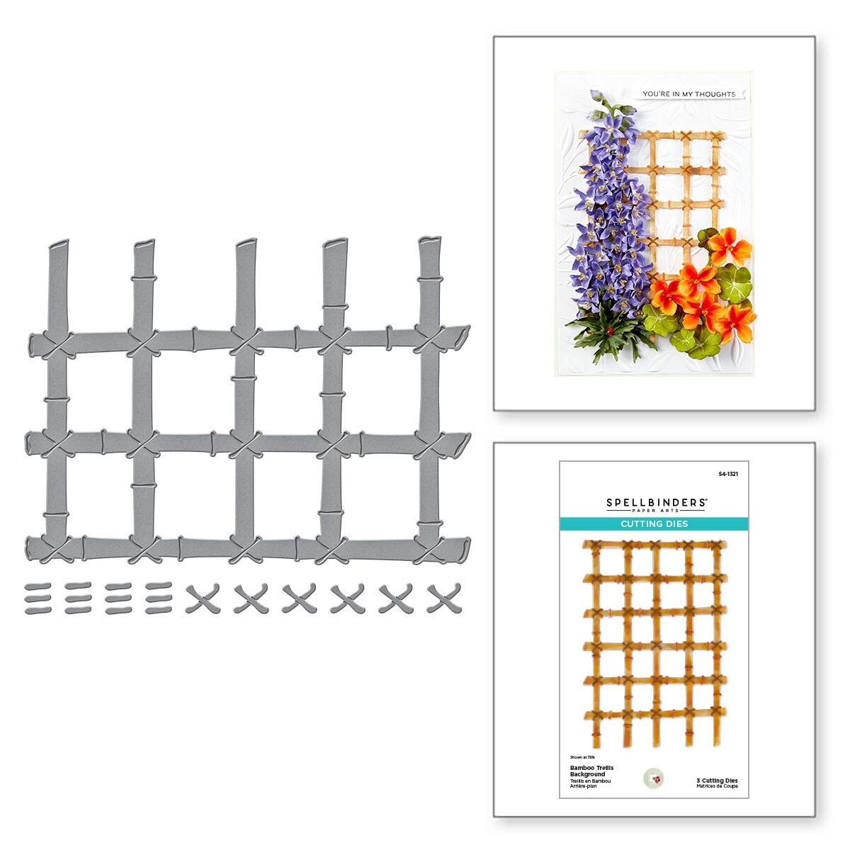 Spellbinders Etched Dies By Susan Tierney-Cockburn-Bamboo Trellis ...