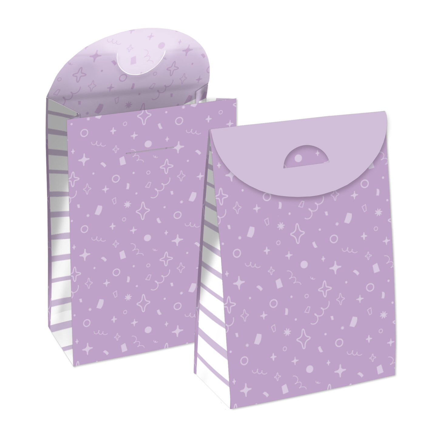 Big Dot of Happiness Purple Confetti Stars - Simple Gift Favor Bags ...