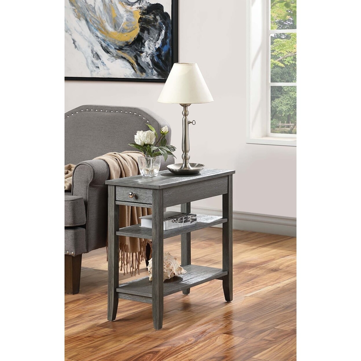 Convenience Concepts American Heritage Three Tier End Table with Drawer ...