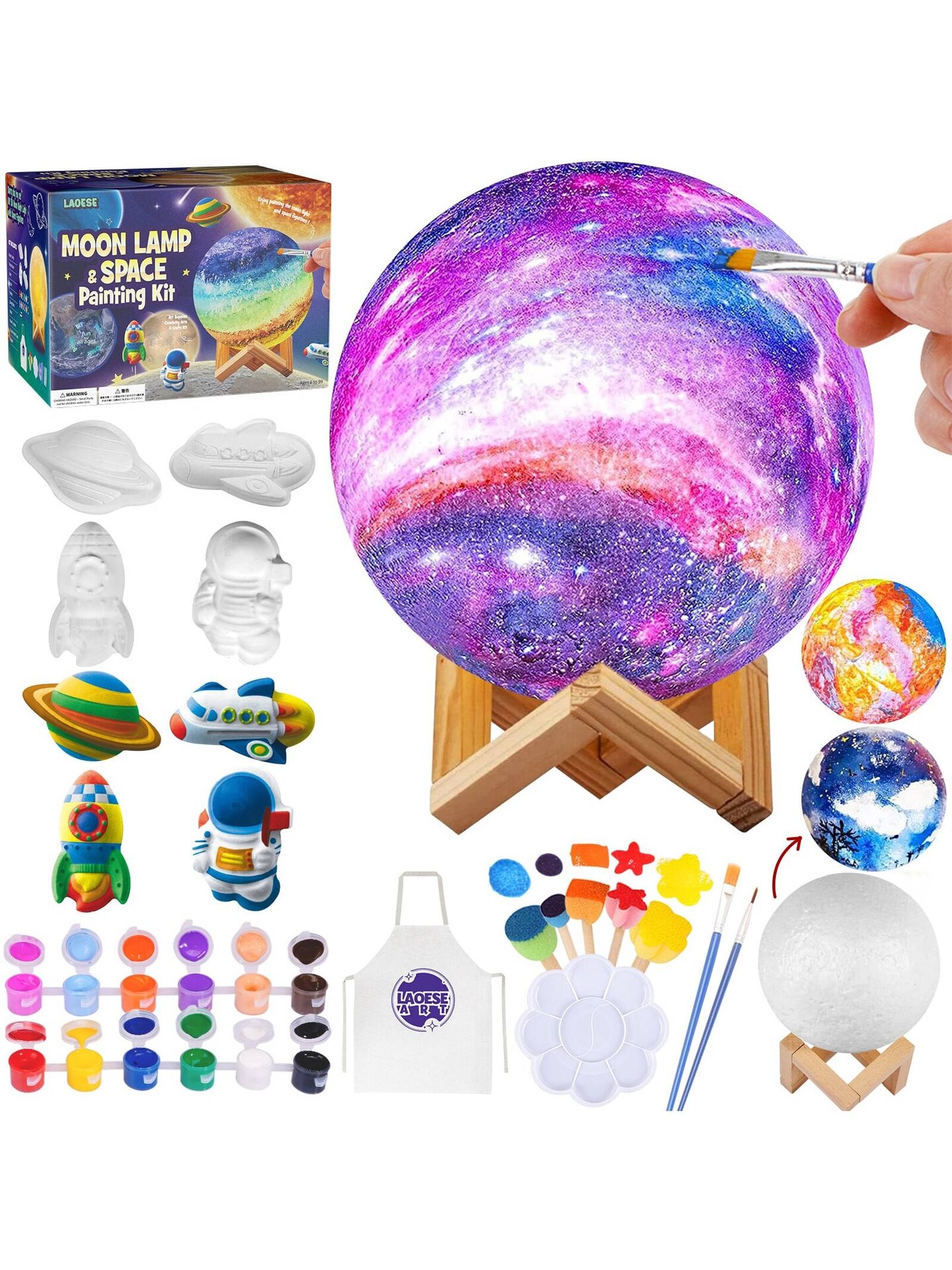 Paint Your Own Moon Lamp Kit | DIY 3D Space Moon Night Light | Art ...