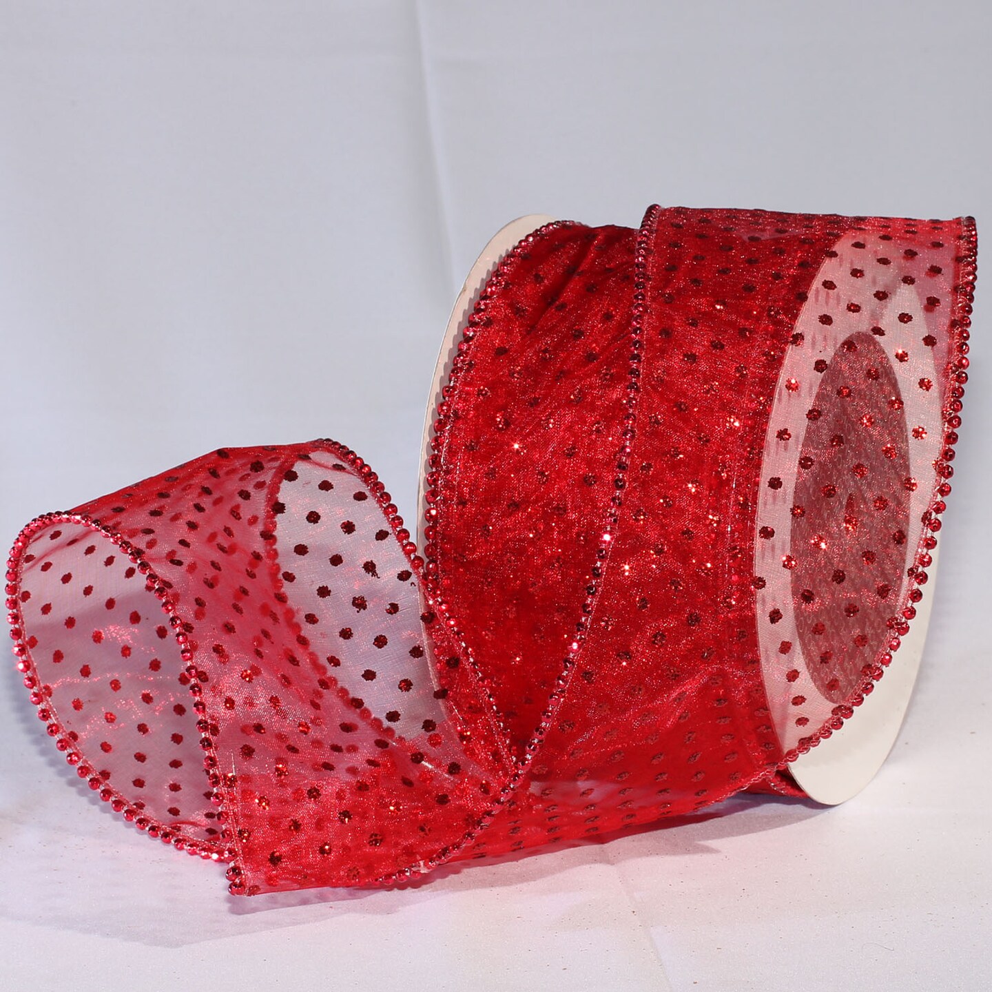 The Ribbon People Shimmering Red Semi Sheer Brooklyn Wired Craft Ribbon ...