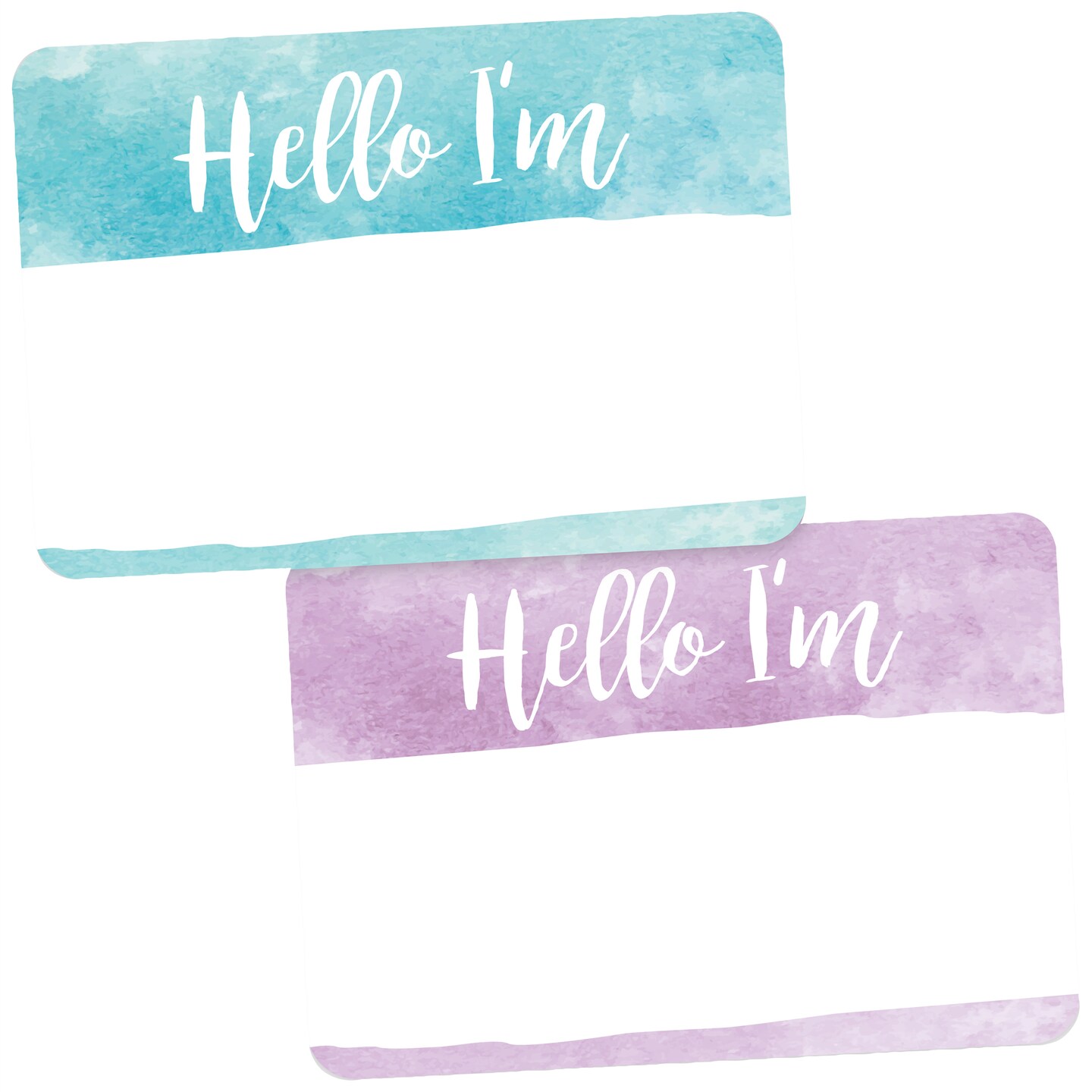 Avery Adhesive Name Tags, Hello I'm, Teal & Purple Watercolors, 2-1/3 ...