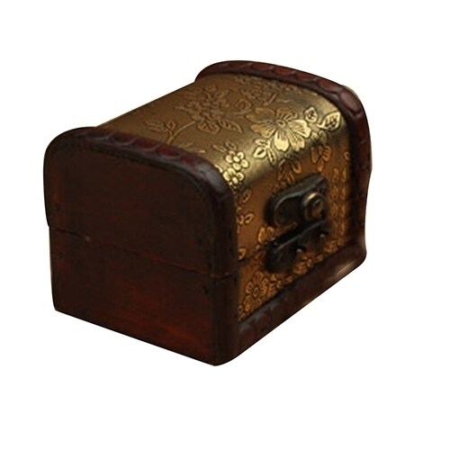 Generic Vintage Floral Pattern Wooden Jewelry Box Organizer Ring ...