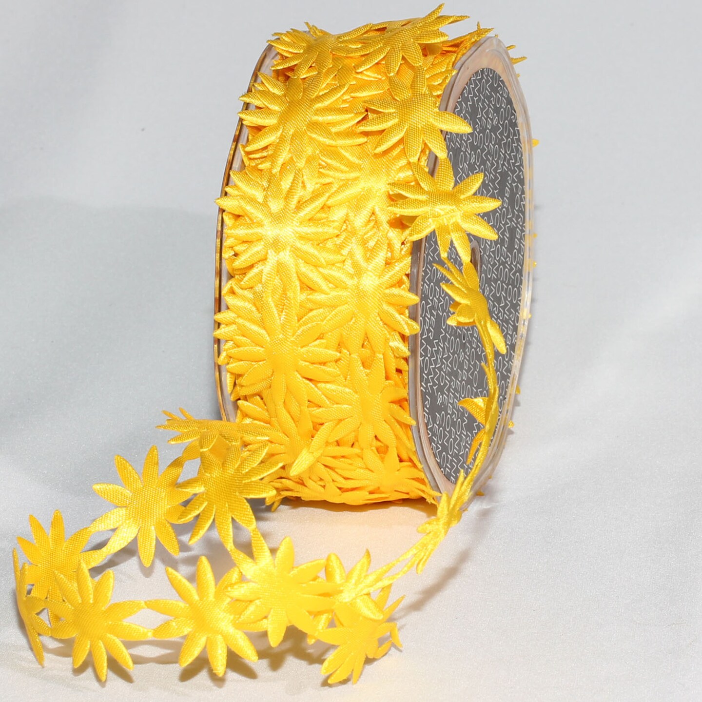The Ribbon People Yellow Embossed Satin Flowers Craft Ribbon 1" x 20 ...