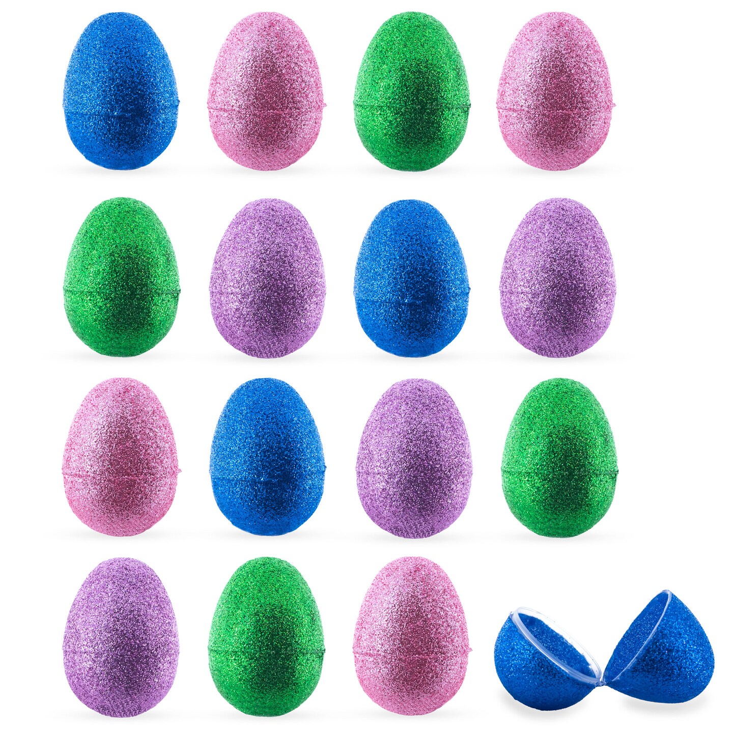 Set of 16 Shiny Glittered Multicolored Plastic Easter Eggs, 2.3 Inches | Michaels