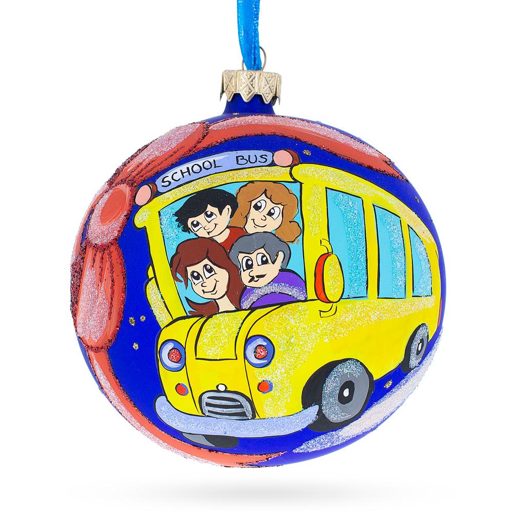 Yellow School Bus Glass Ball Christmas Ornament 4 Inches | Michaels