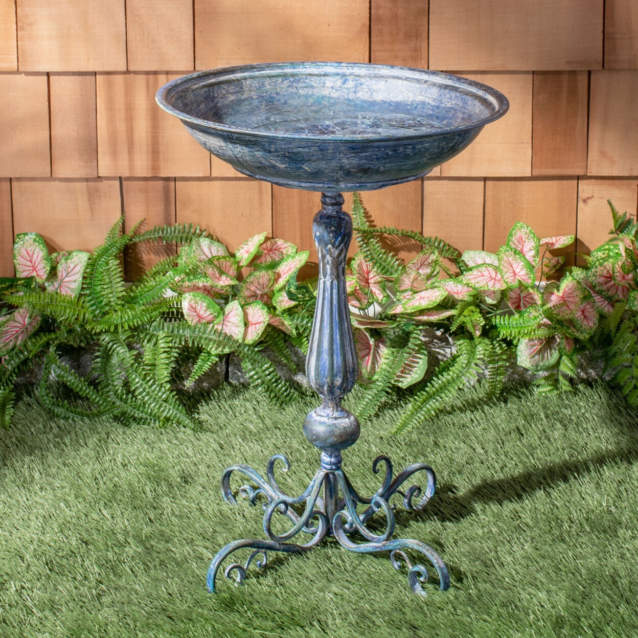 Safavieh Outdoor Collection Orian Bird Bath Mossy Blue | Michaels