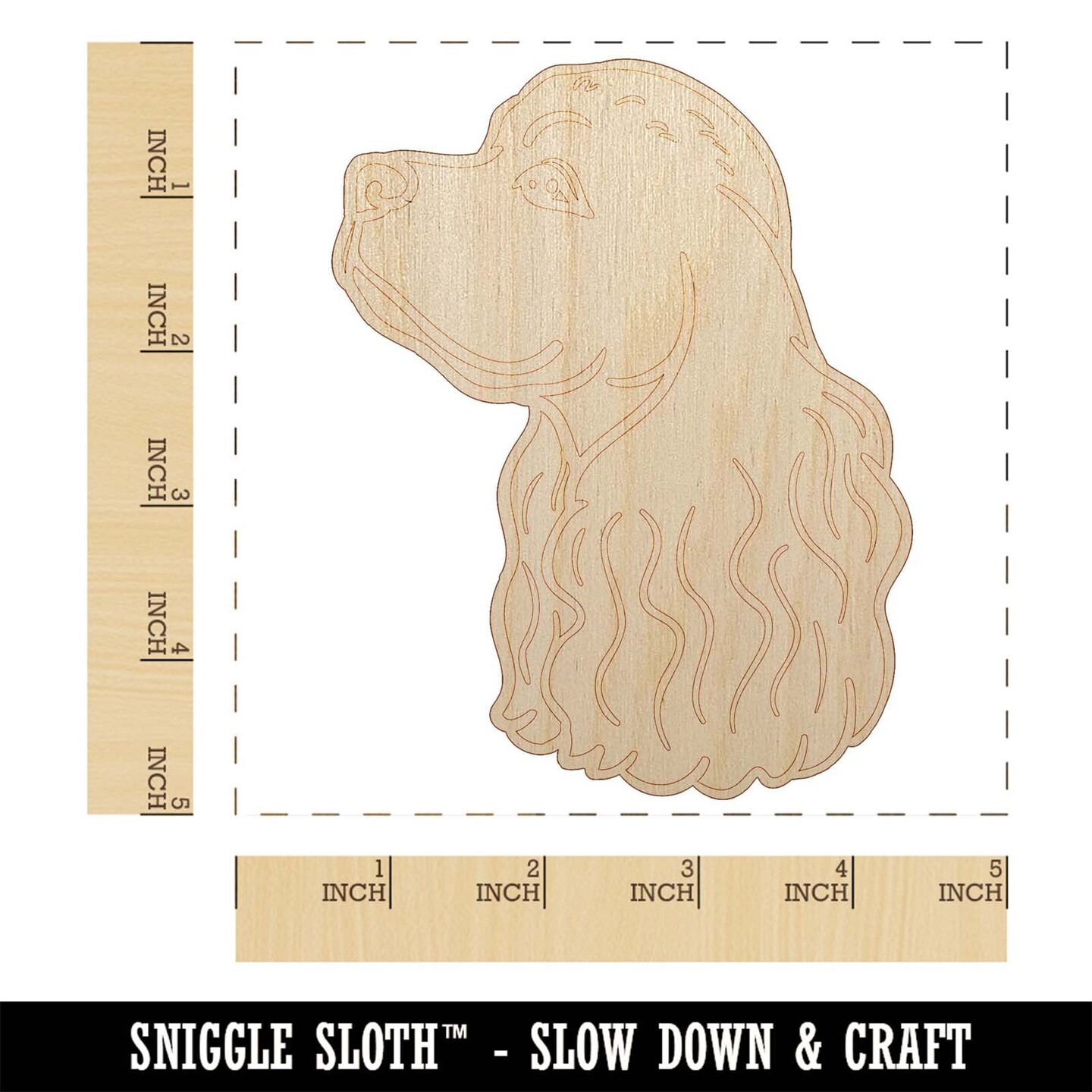 Cocker Spaniel Dog Head Unfinished Wood Shape Piece Cutout for DIY ...